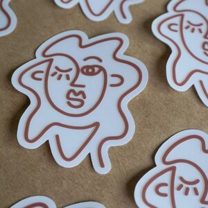 Woman Line Drawing Sticker | Vinyl Sticker for Laptops | Minimalist ...