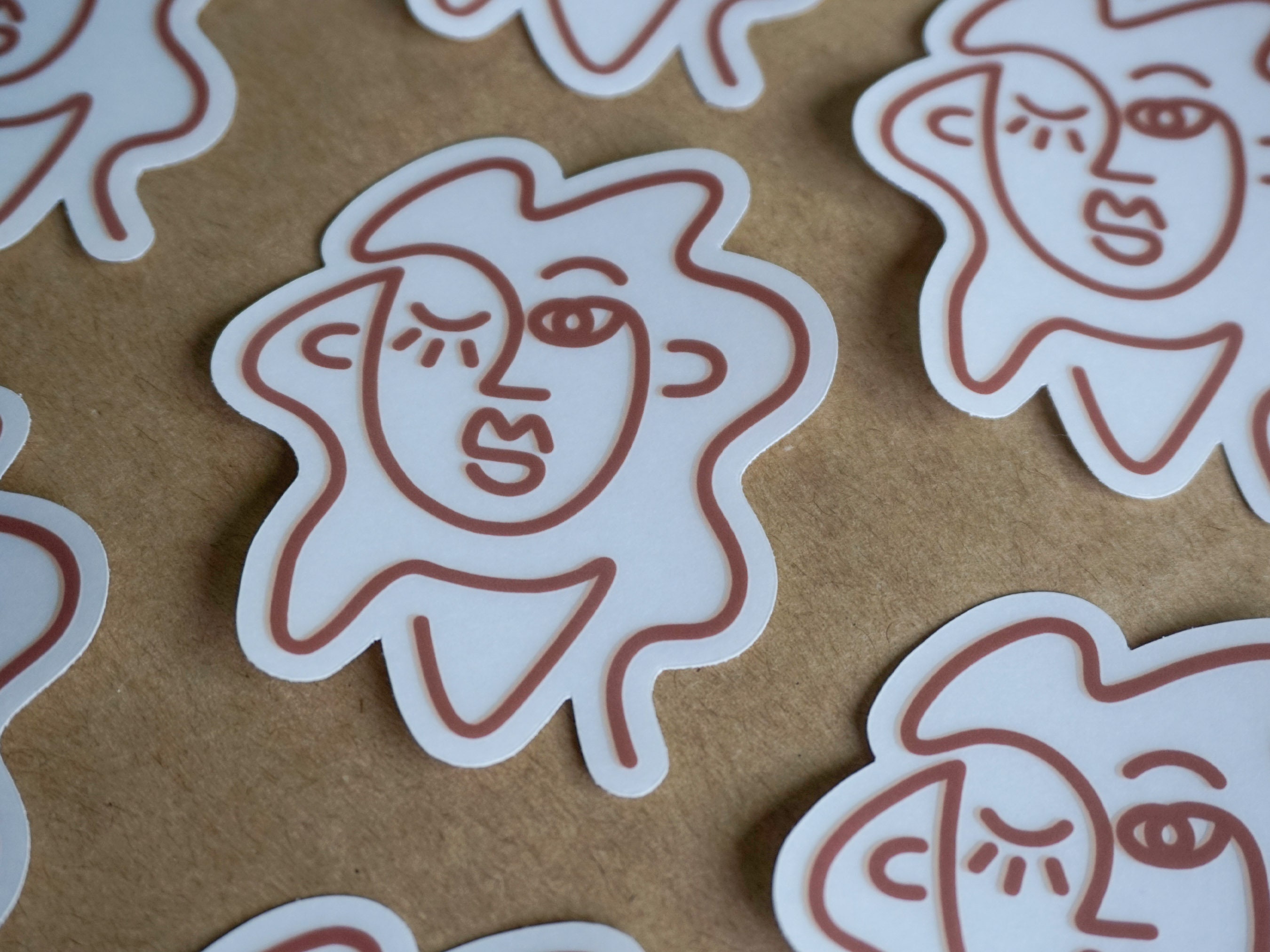 Woman Line Drawing Sticker Vinyl Sticker for Laptops - Etsy