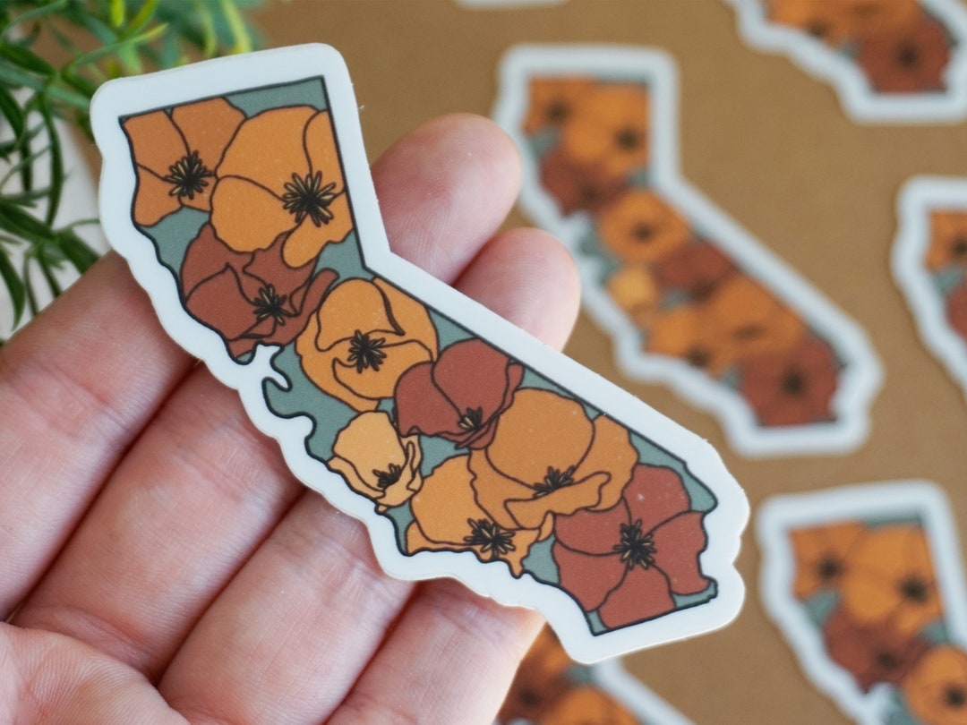 California Poppy Sticker Stickers for Hydroflask Vinyl Sticker Laptop ...