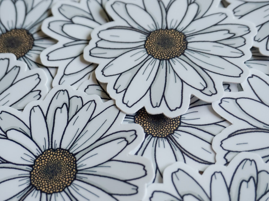 Daisy Sticker Daisies Sticker Pack Floral Decal White - Etsy