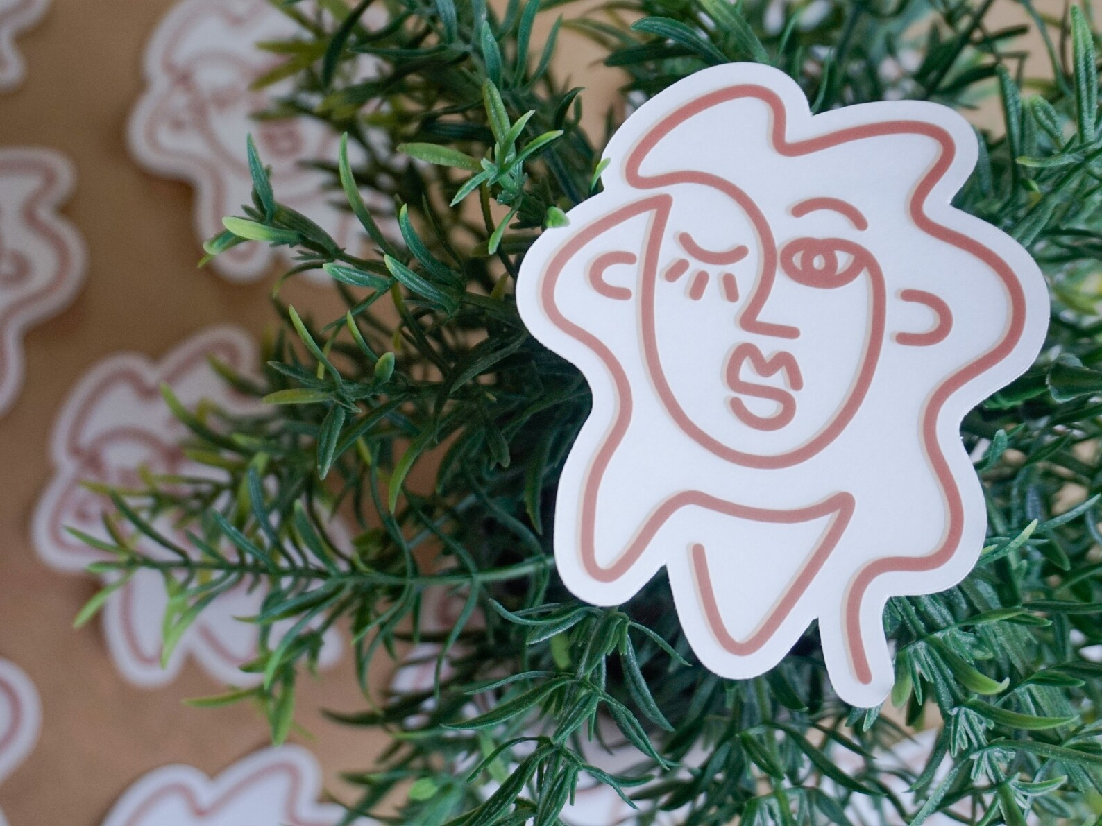 Woman Line Drawing Sticker Vinyl Sticker for Laptops - Etsy