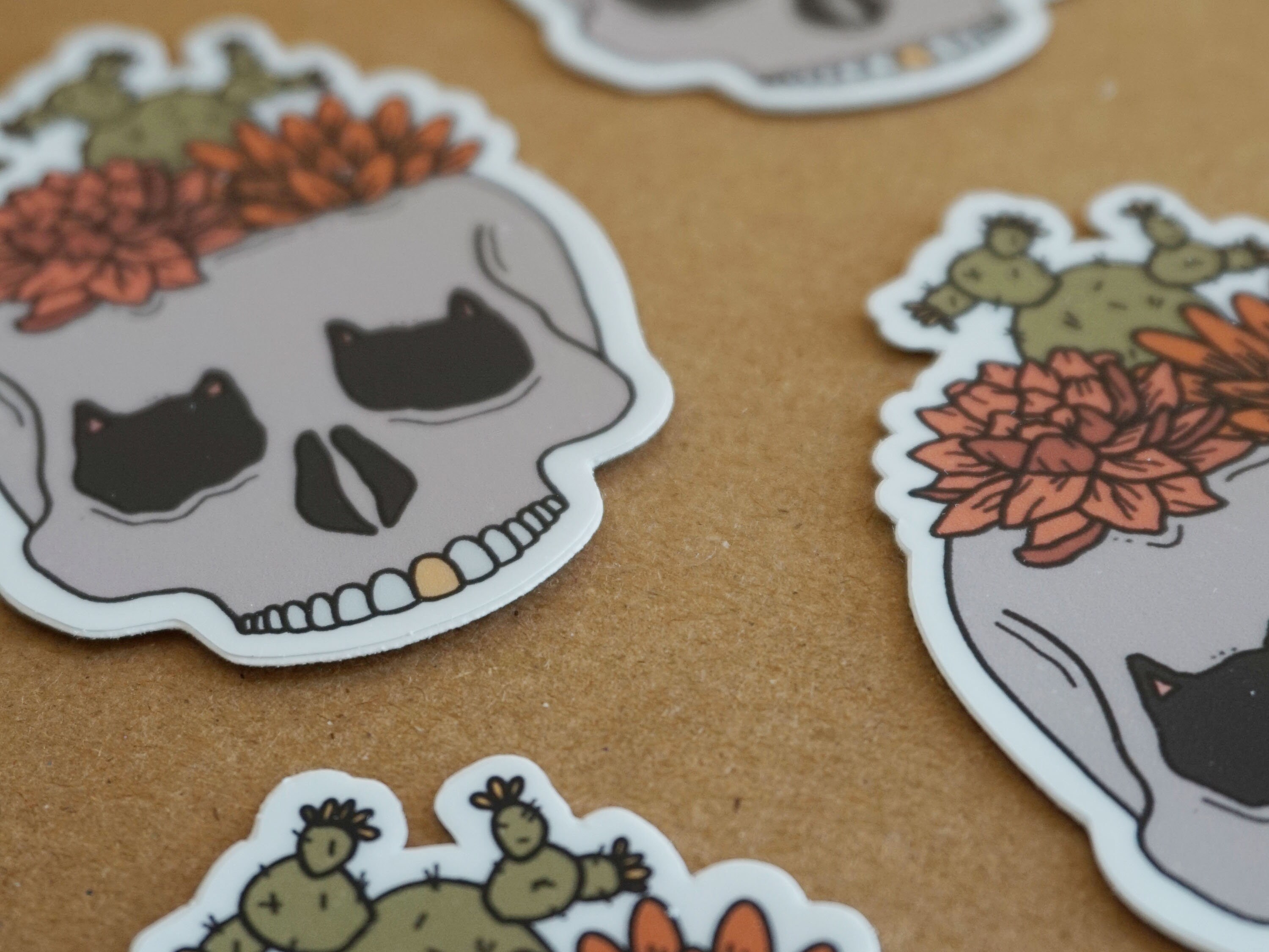 Cat Skull Sticker Stickers for Hydroflask Vinyl Sticker - Etsy