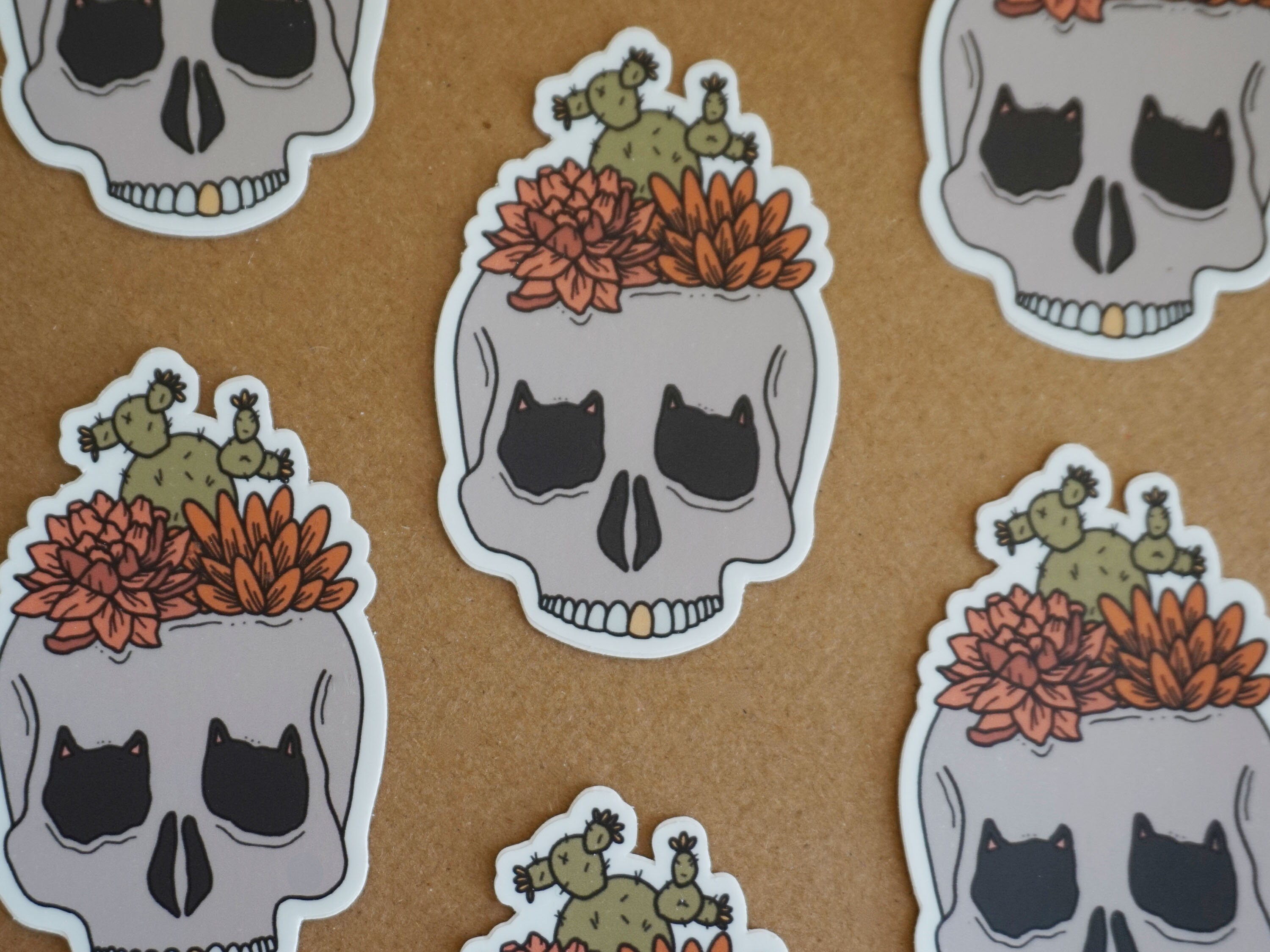 Cat Skull Sticker Stickers for Hydroflask Vinyl Sticker - Etsy