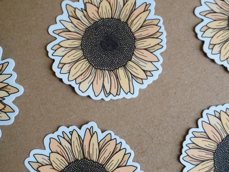 Sunflower Sticker Sunflower Sticker Pack Floral Decal - Etsy