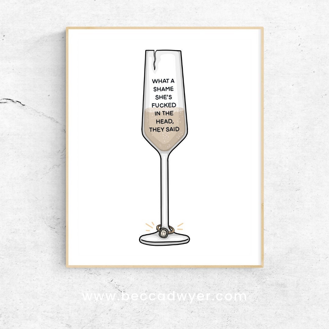 Taylor Swift Champagne Problems Art Print | Evermore Album Sticker ...