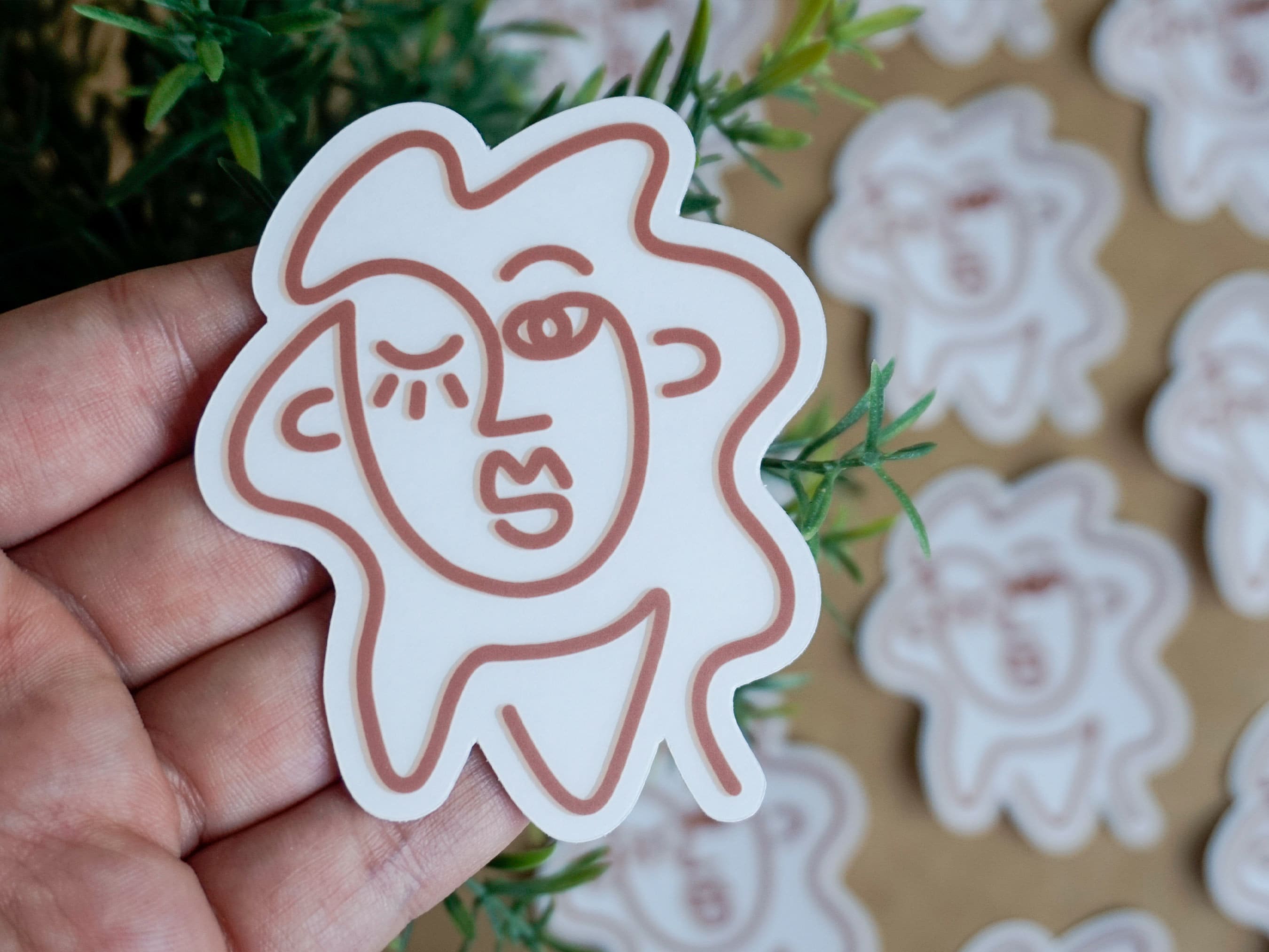 Woman Line Drawing Sticker Vinyl Sticker for Laptops - Etsy