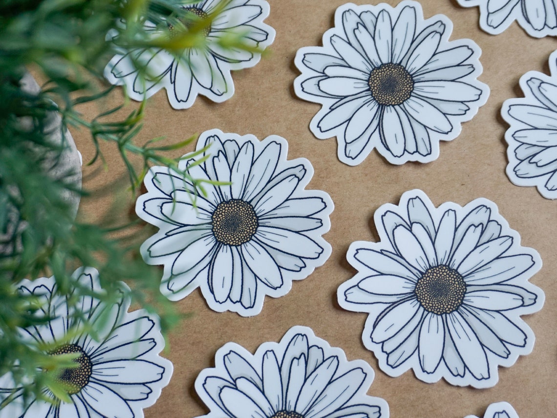 Daisy Sticker Daisies Sticker Pack Floral Decal White - Etsy