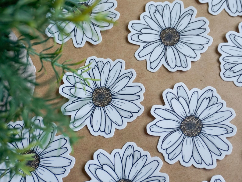 Daisy Sticker Daisies Sticker Pack Floral Decal White - Etsy