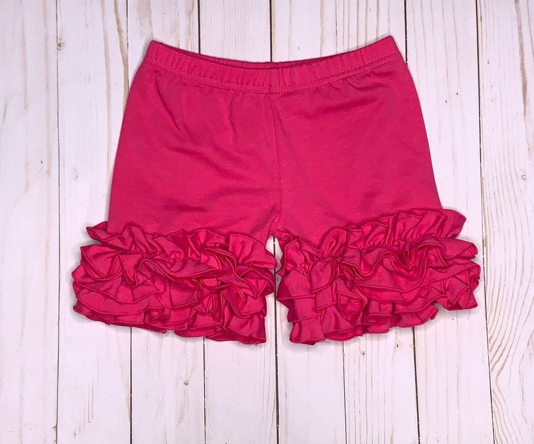Hot Pink Icing Ruffle Shorts, Summer Shorts, Boutique Shorts, Festival ...
