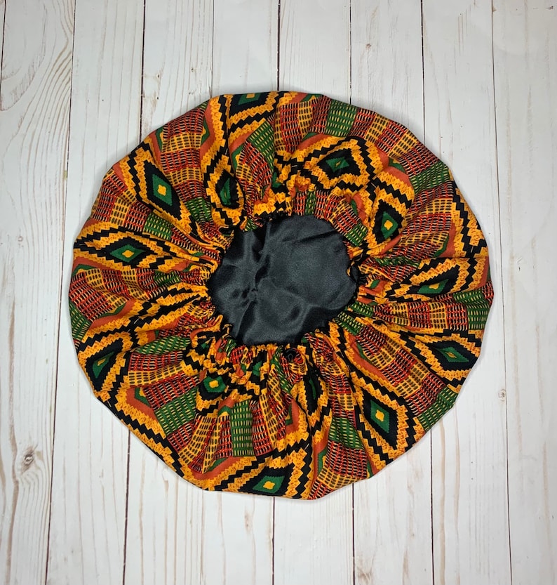 Satin African Print Bonnet - Etsy