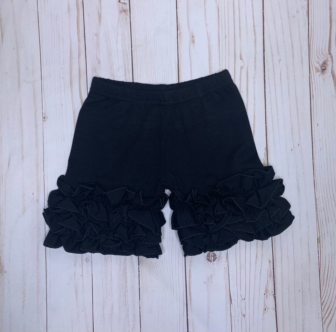 Black Icing Ruffle Shorts, Summer Shorts, Boutique Shorts, Festival ...