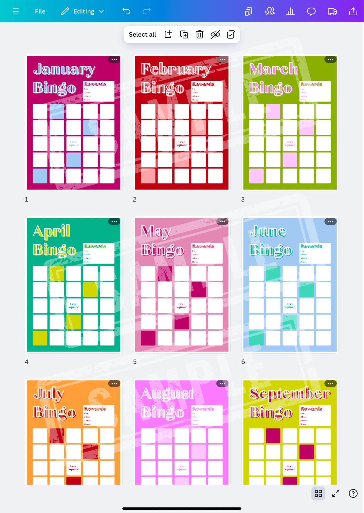 Girlypop Monthly Bingo Goals and Rewards Download - Etsy