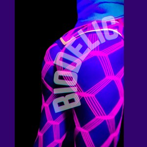 HOT PINK Glow in the Dark Fishnet Tights. Festival Legwear Gift Neon ...