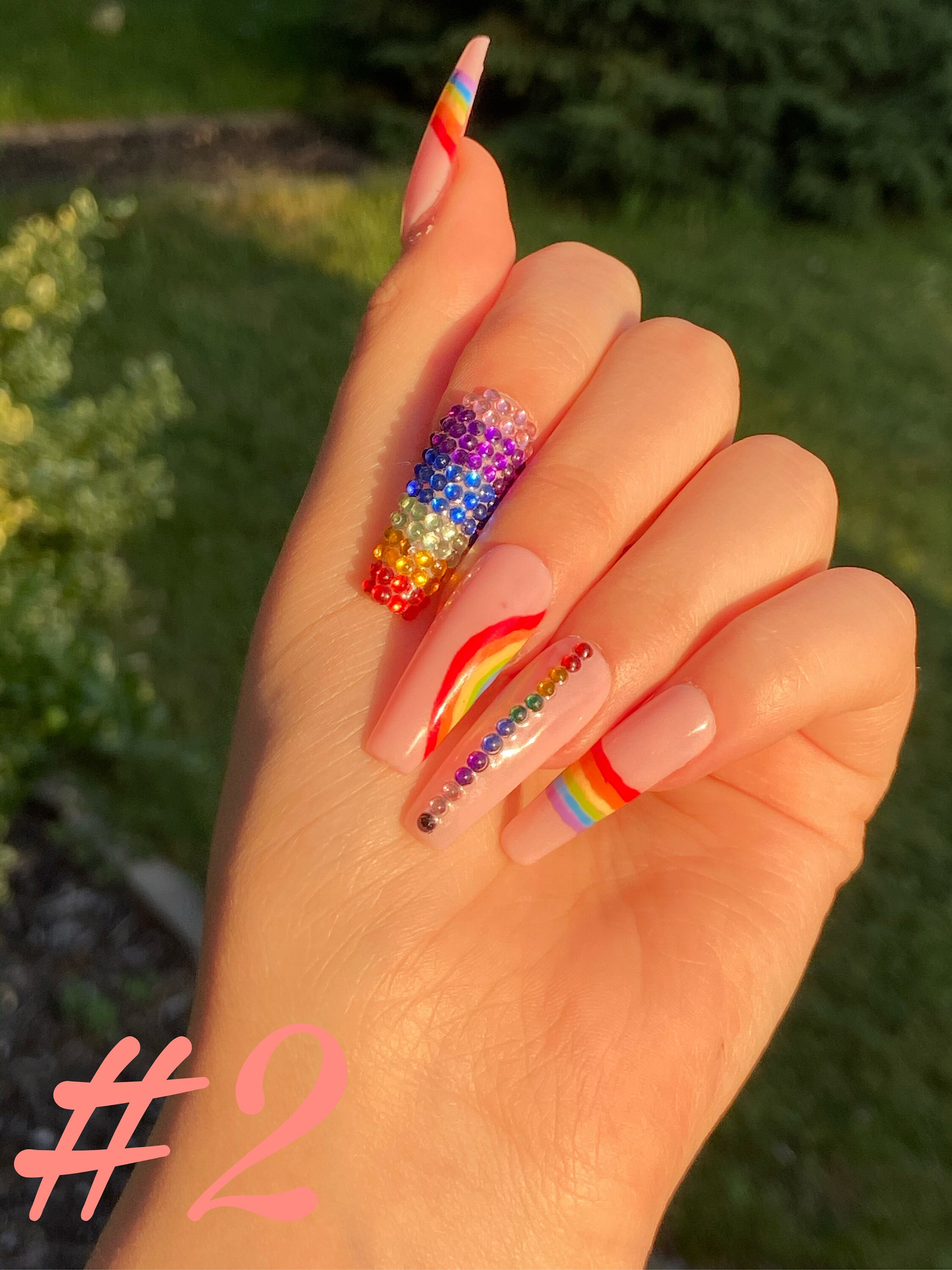 Pride month nails press on nails trendy nails pride month - Etsy 日本