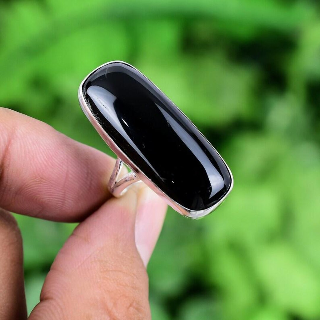 Black Onyx Ring – 925 Sterling Silver, July Birthstone , Unique Design ...
