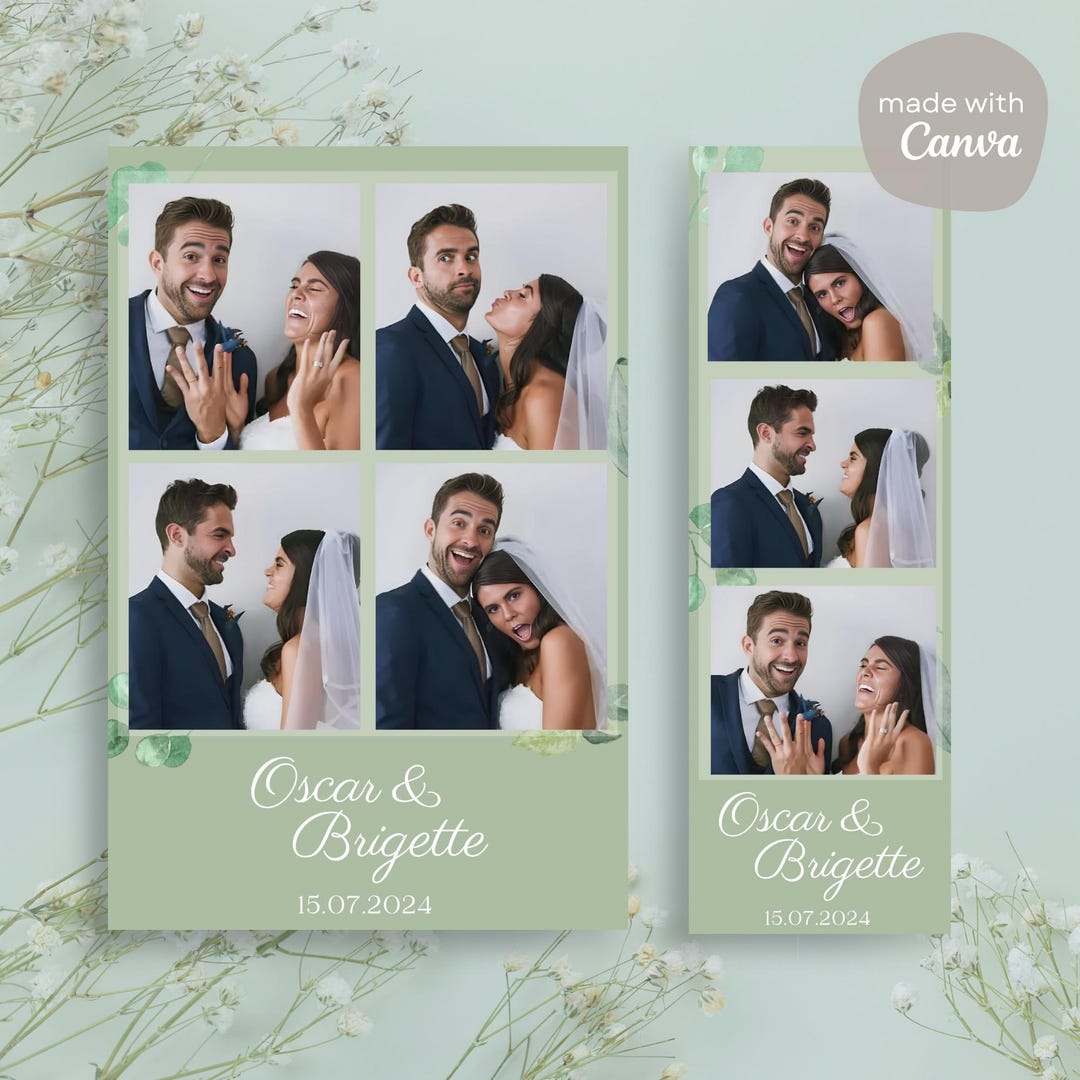 Sage Green Wedding Photo Booth Frames, Photo Booth Template, 100% ...