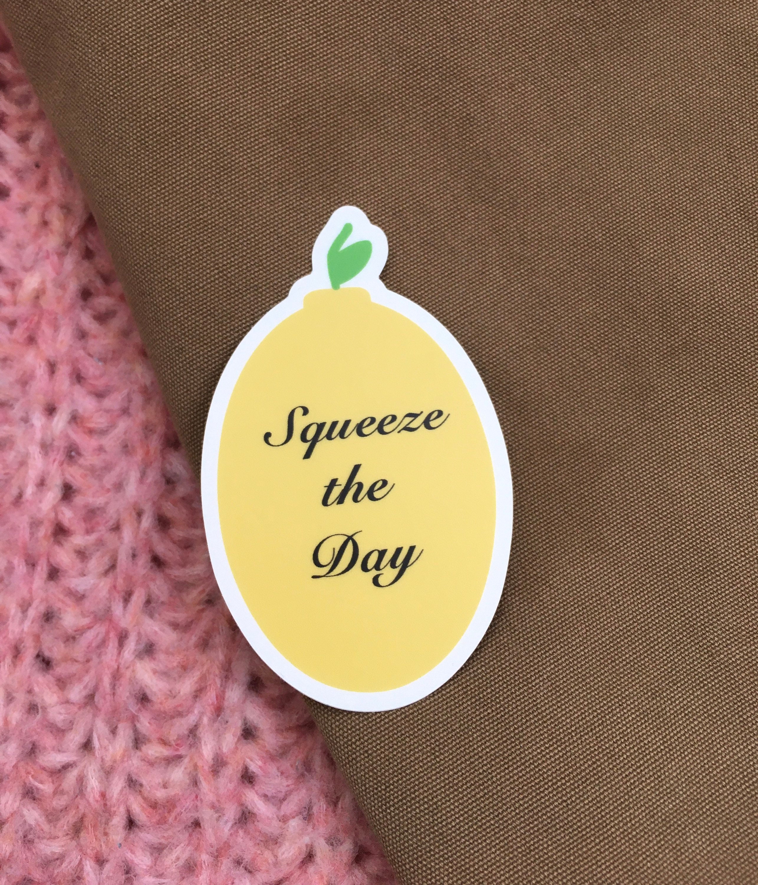 Squeeze the Day Lemon Sticker - Etsy