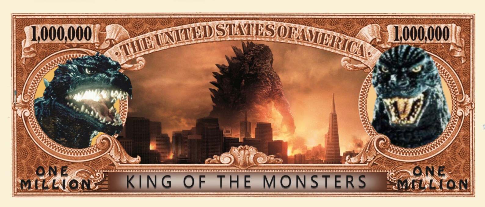 Godzilla Collectible Million Dollar Novelty Money Not Real | Etsy