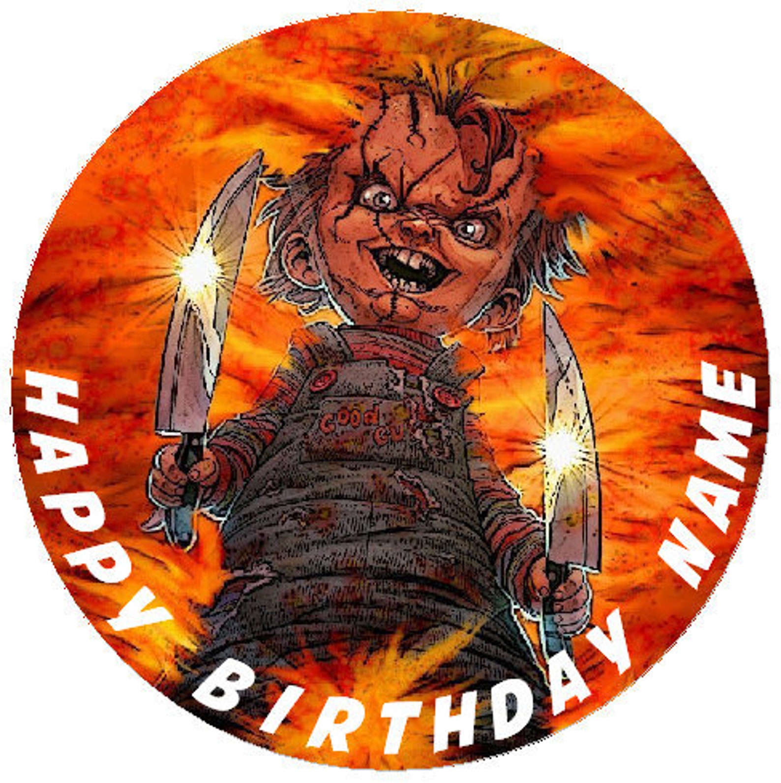 Chucky Edible Cake Topper Personalized 1/4 Sheet 8 Round | Etsy