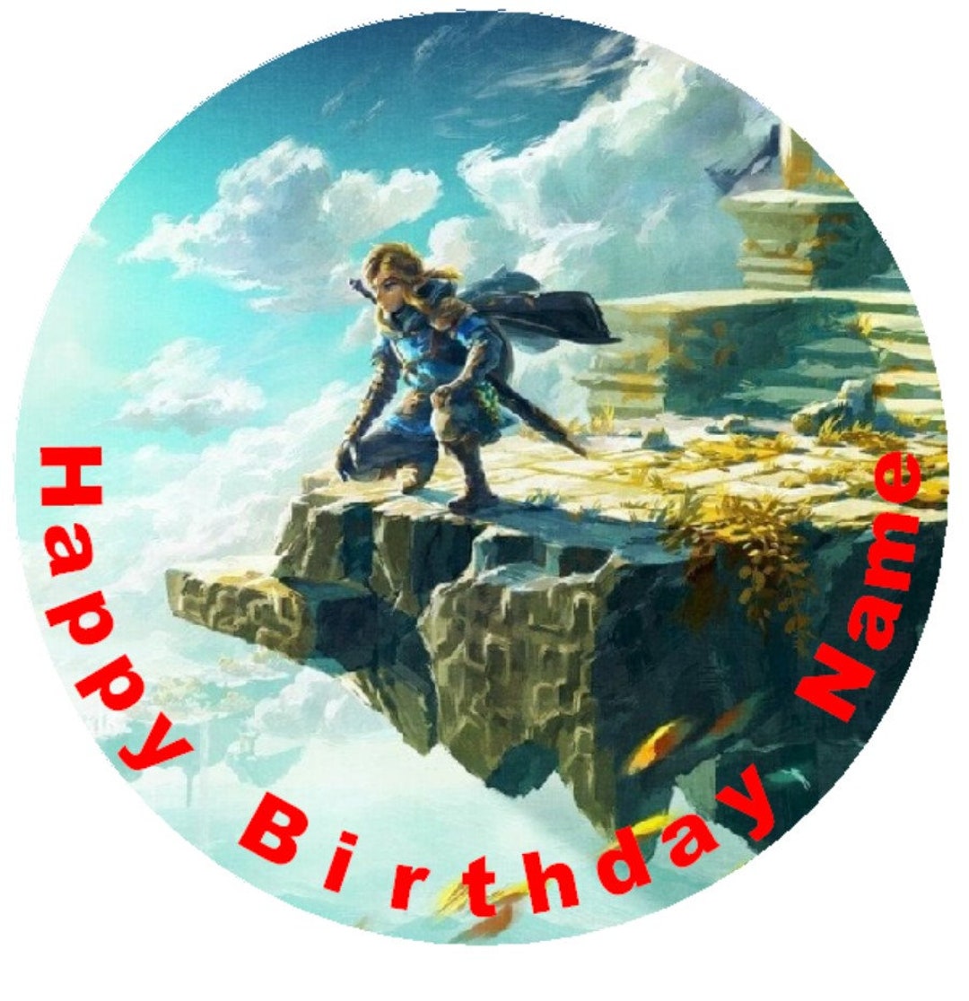 Legend of Zelda Edible Image Cake Topper 8" Round Personalized Tears of ...