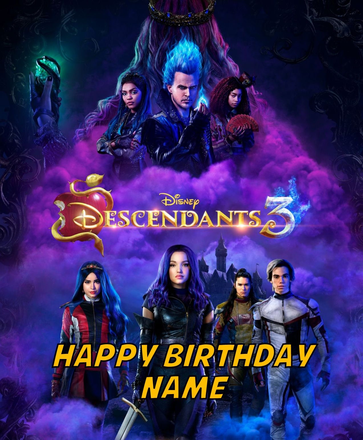 Descendants Edible Image Birthday Cake Topper 1/4 Sheet - Etsy Canada
