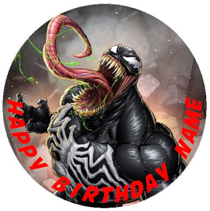 Venom Edible Image Birthday Cake Topper 8 Round - Etsy Israel