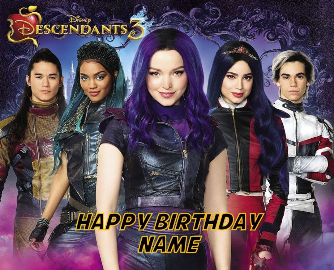 Descendants Edible Cake Topper 1/4 Sheet Personalized - Etsy