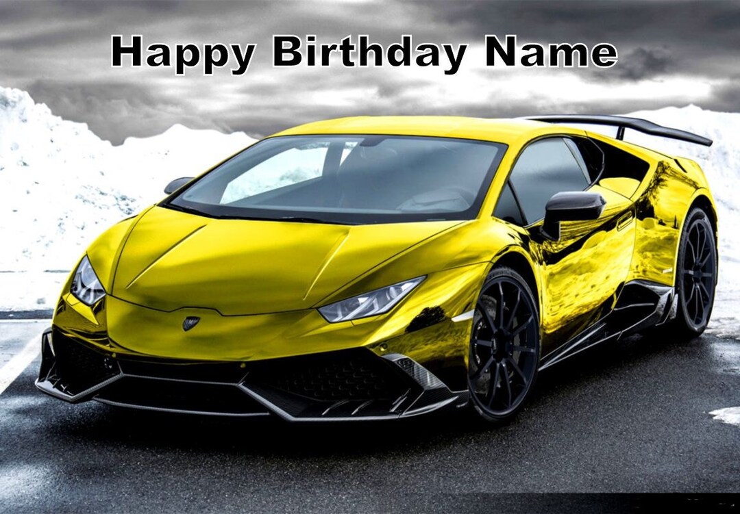 Gold Lamborghini Lambo Edible Image Cake Topper 1/4 Sheet - Etsy