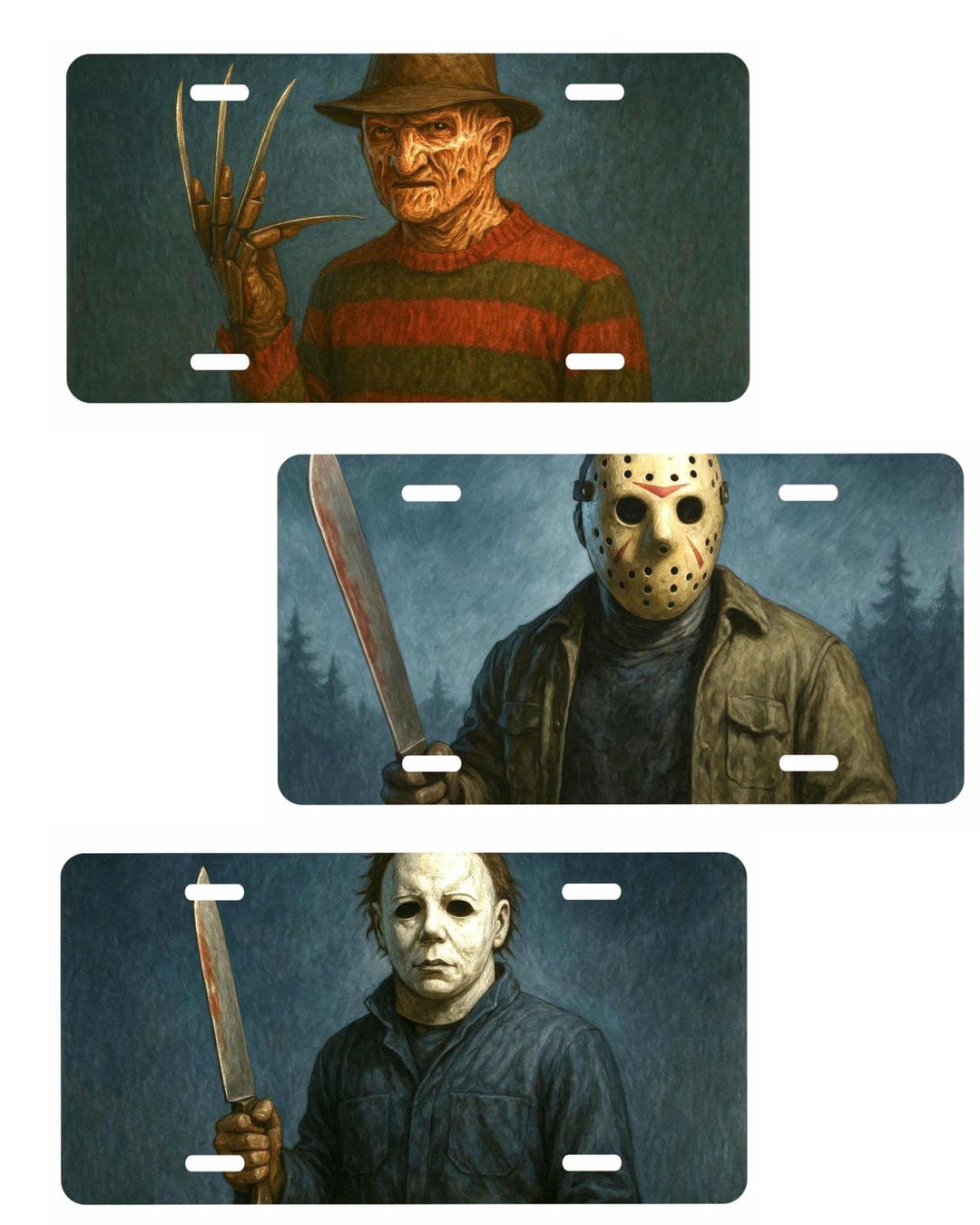Scary Horror Themed Vanity Plates ~ Freddy Jason Michael - Etsy