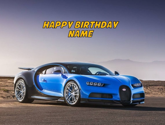 Bugatti Chiron Blue Edible Image Birthday Cake Topper 1/4 - Etsy Canada