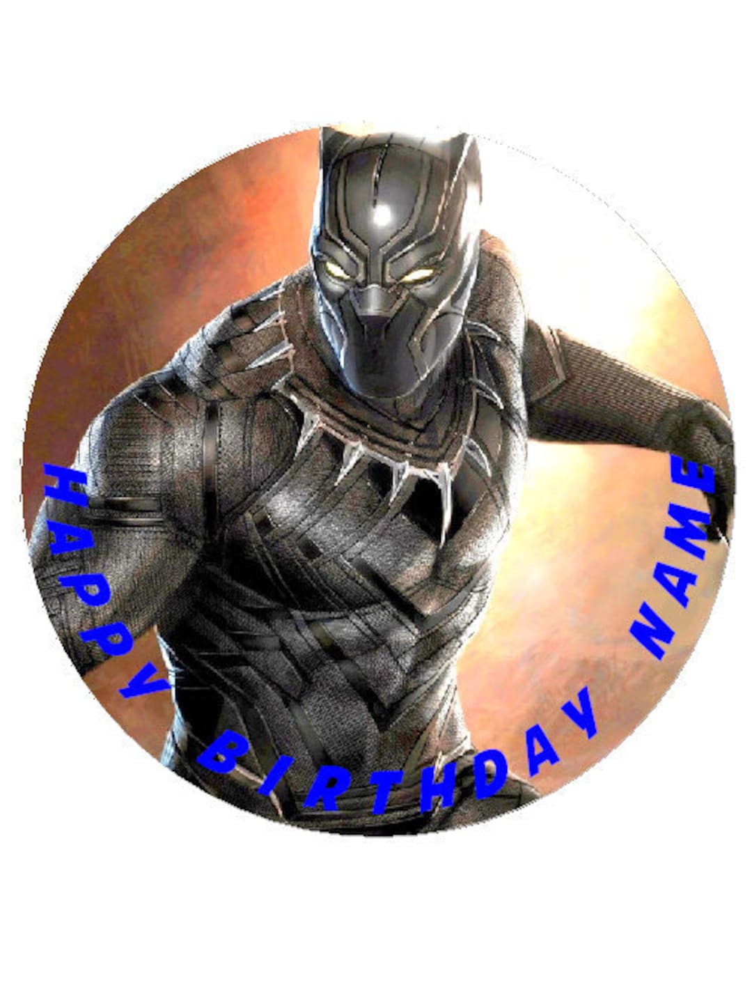 Black Panther Edible Image Birthday Cake Topper 8" Round Personalized ...