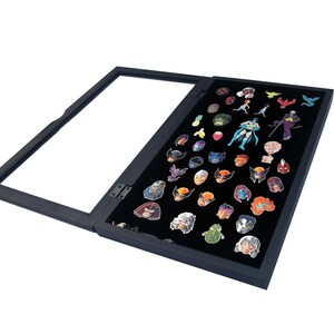 Black Vault Displays Large Pin Box Elegant Pin Storage and Display ...