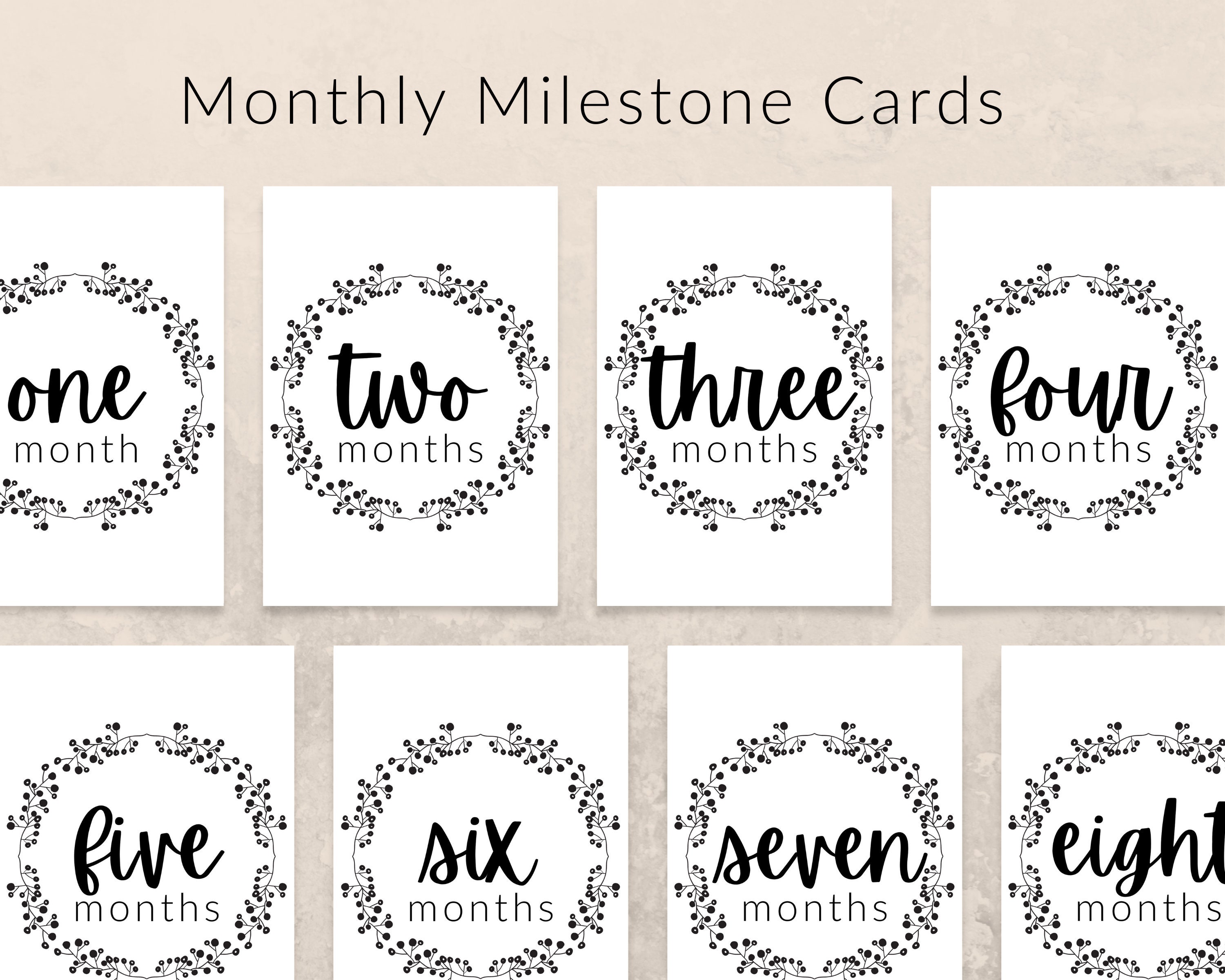 Baby Milestone Cards, Printable Milestones, Baby Milestone, Printable ...