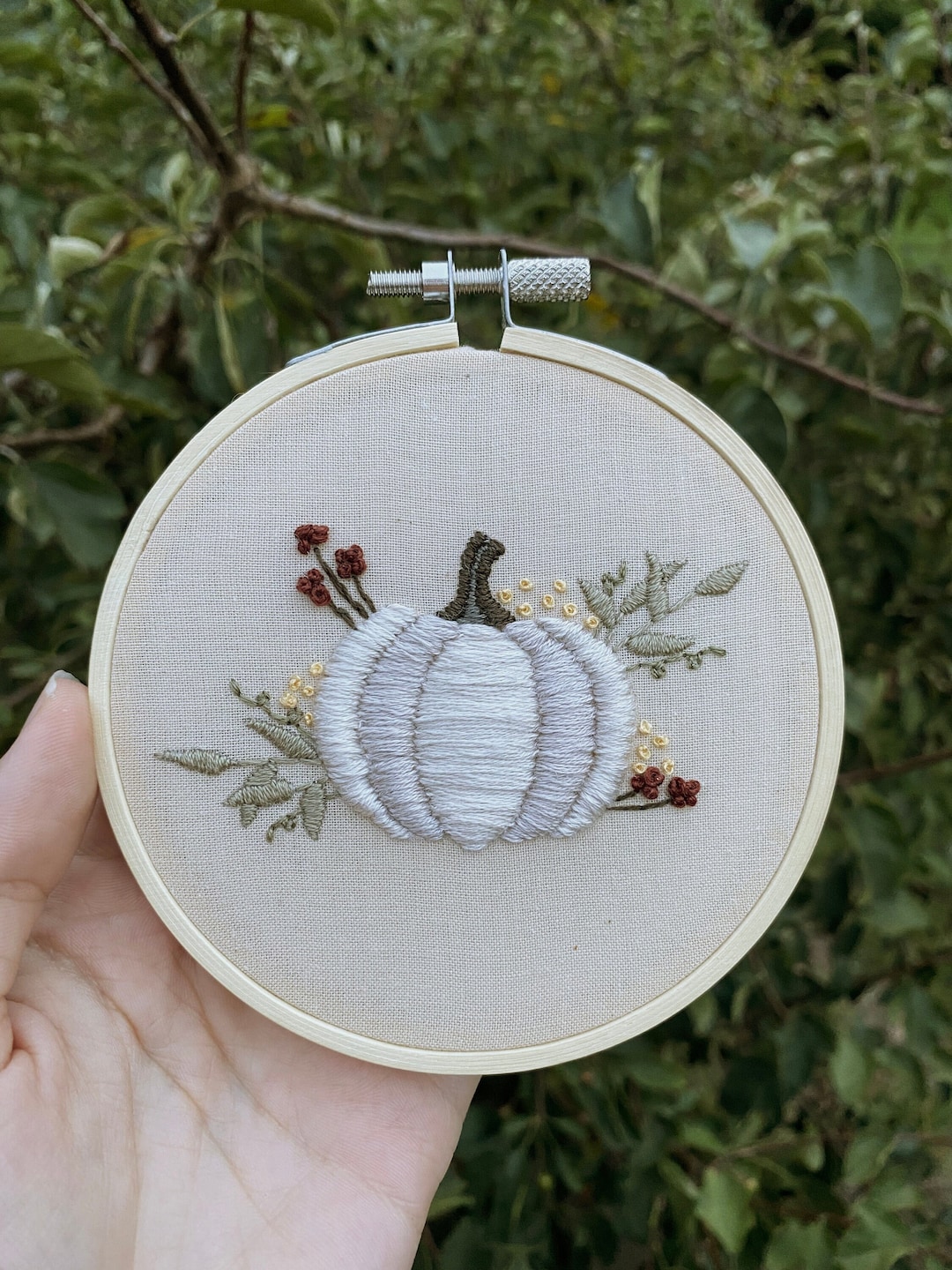 Fall Pumpkin Embroidery Hoop Art: Autumn Wall Decor - Etsy