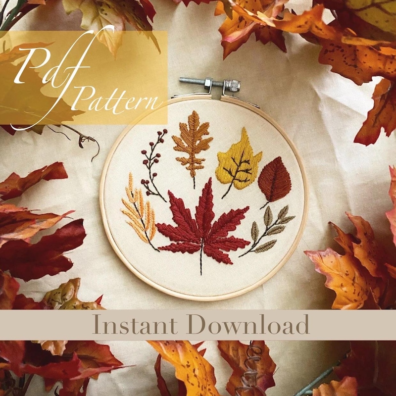 Fall Embroidery Pattern - Etsy