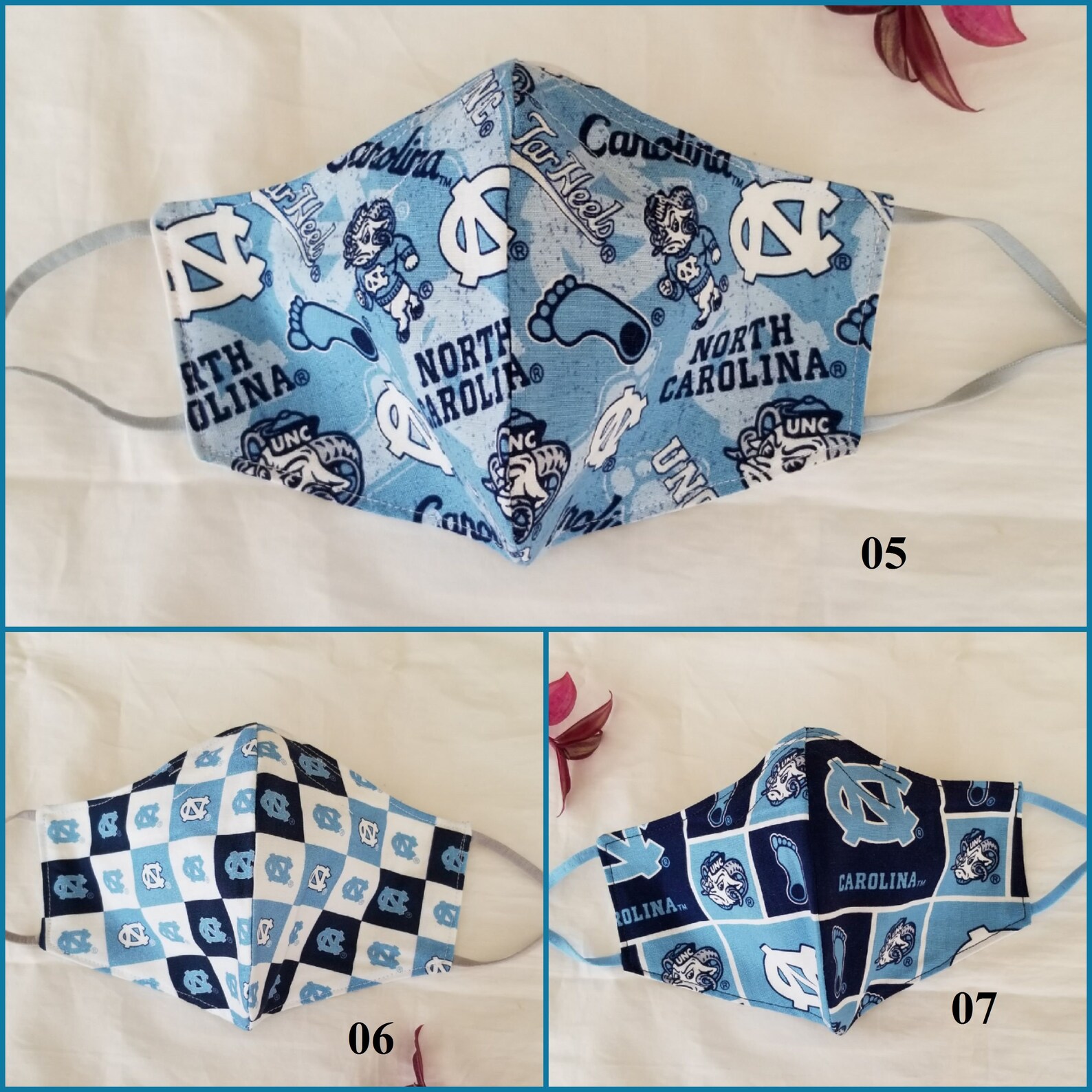 University of North Carolina Lacrosse and Tar Heels Face | Etsy