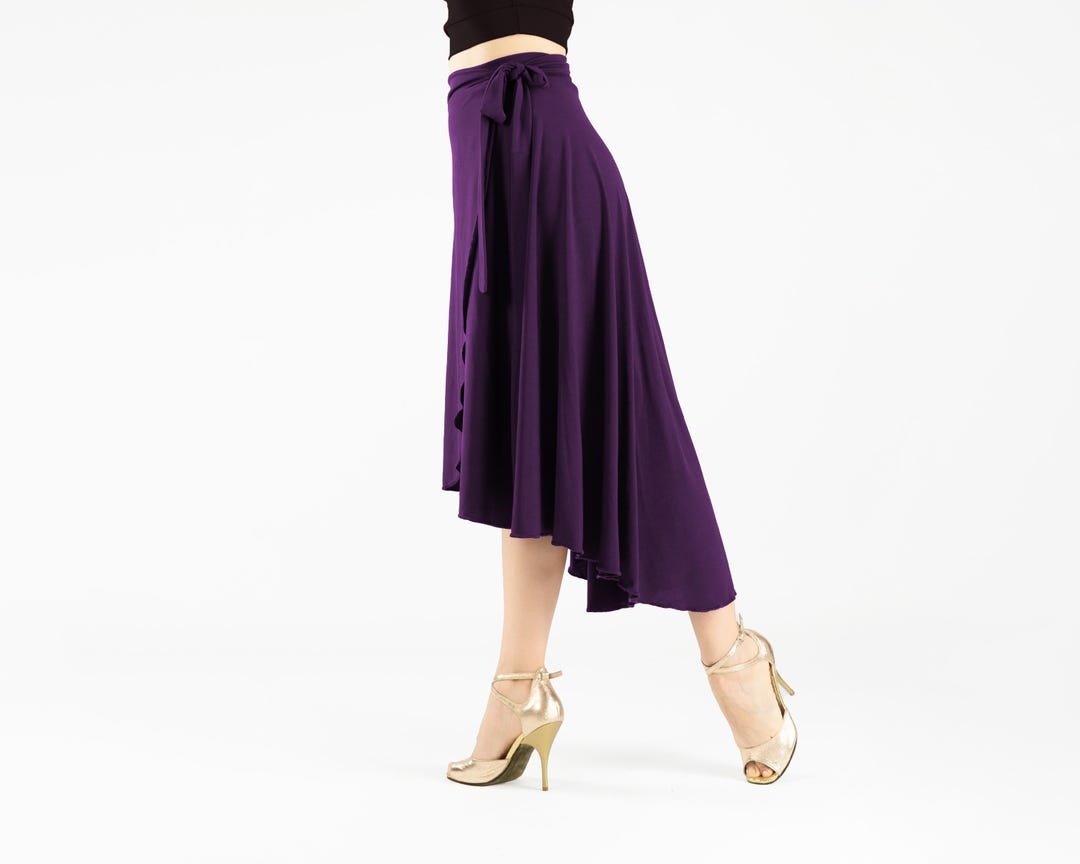 Flowy ''cala'' Tango Skirt, Wrap Skirt, Argentine Tango Skirt, Milonga ...