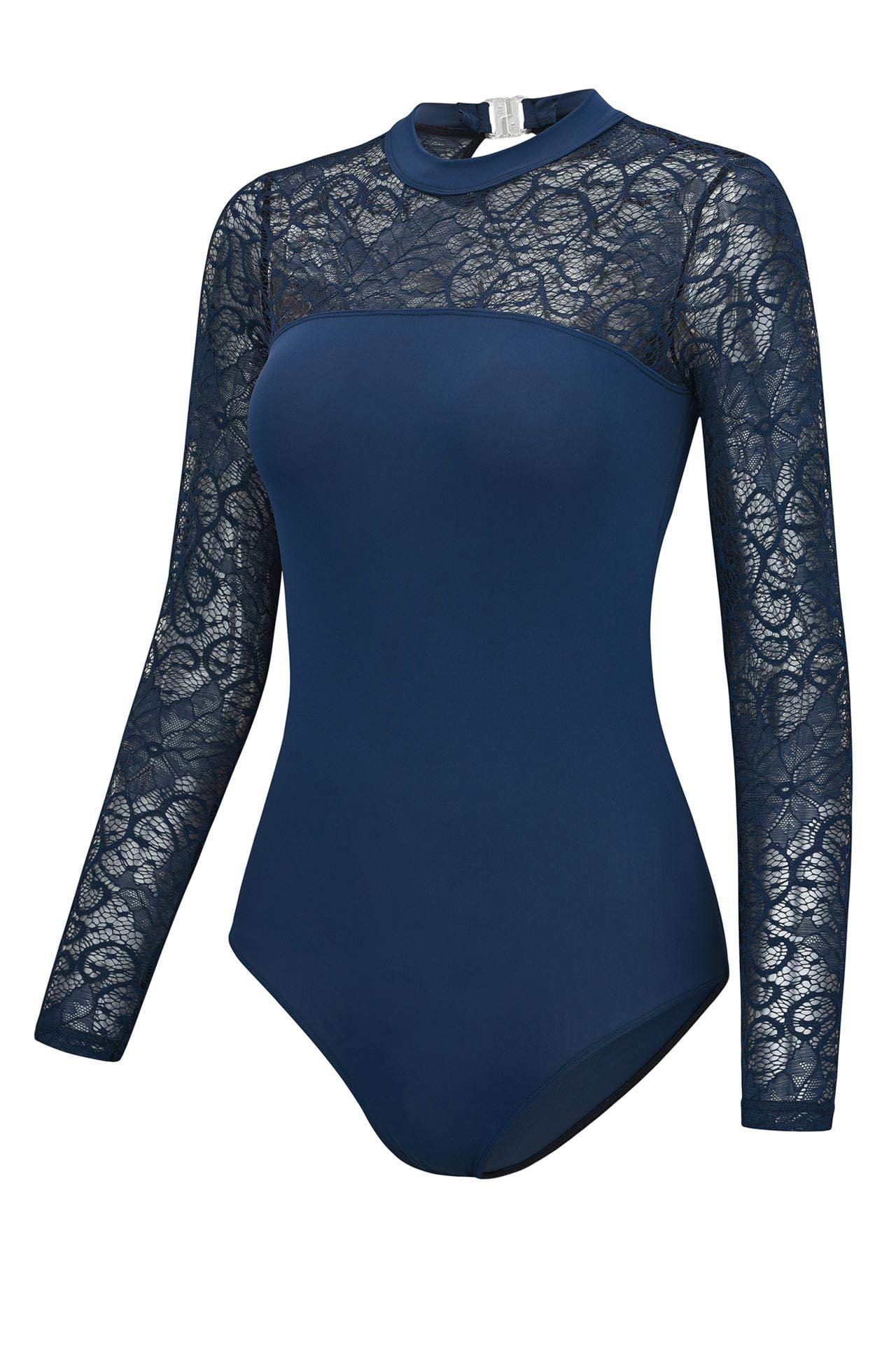 Nova Navy Blue Lace Ballet Leotard Etsy