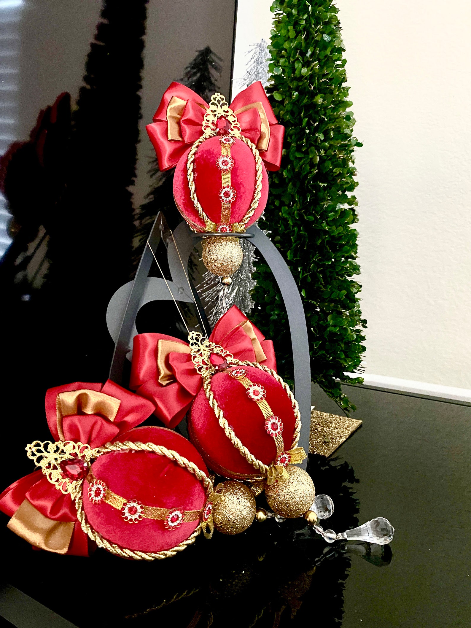 Red Christmas Ballred and Gold Tree Ornament Red and Gold - Etsy