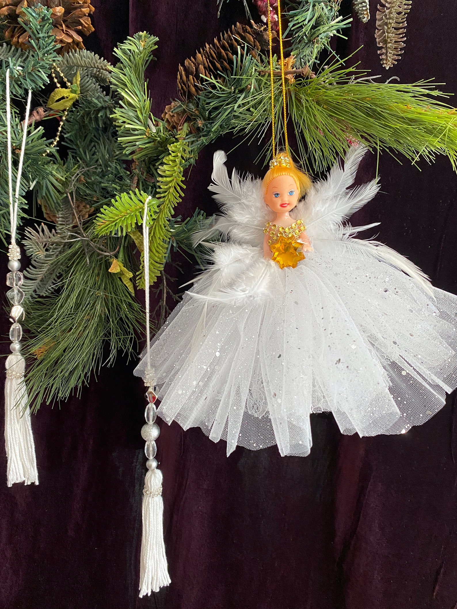 Christmas Angel, White X-mas Doll, Handmade Angel Ornament, Gift for ...