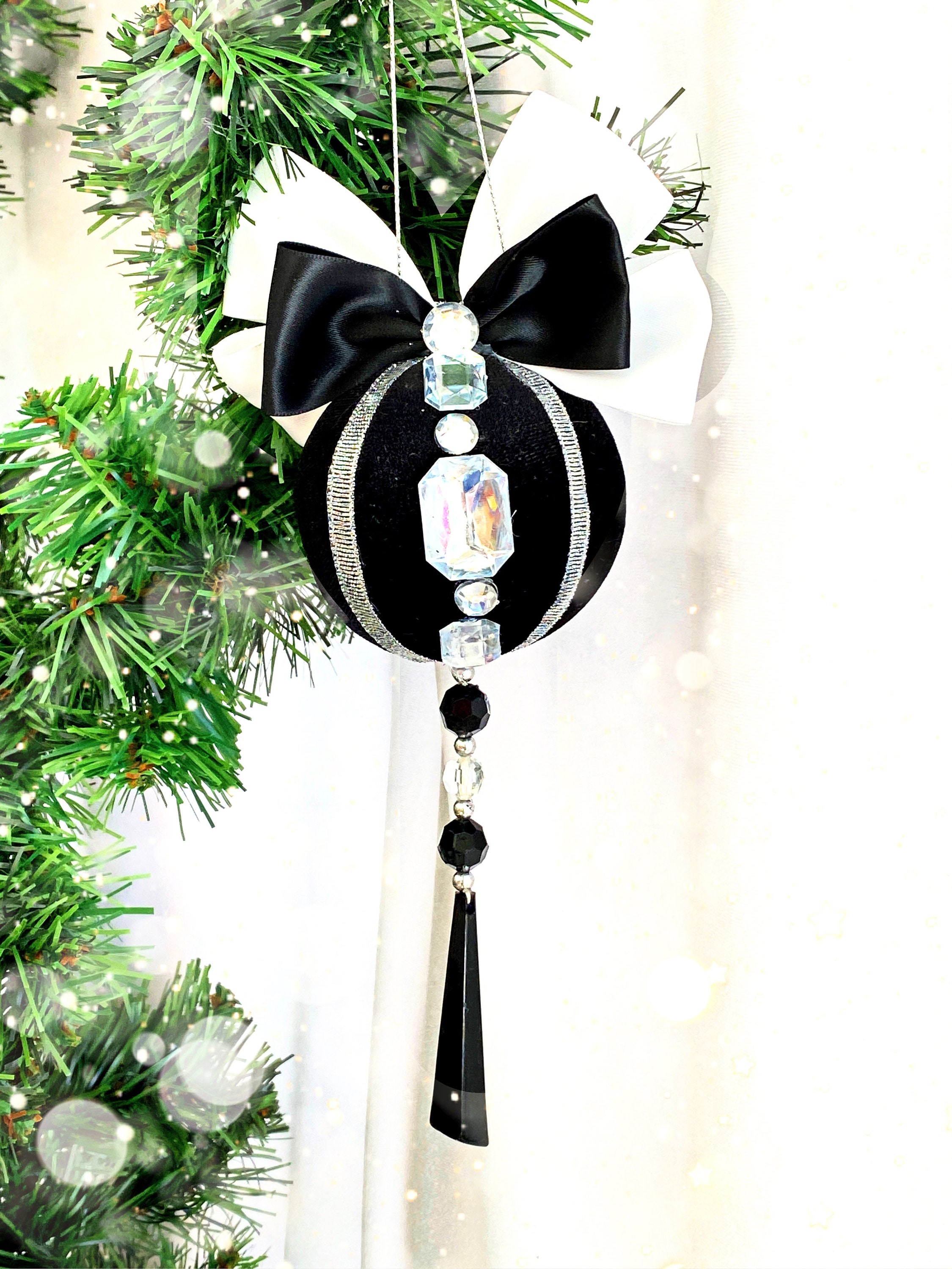 Black and White Christmas Ornament Black an White Christmas - Etsy