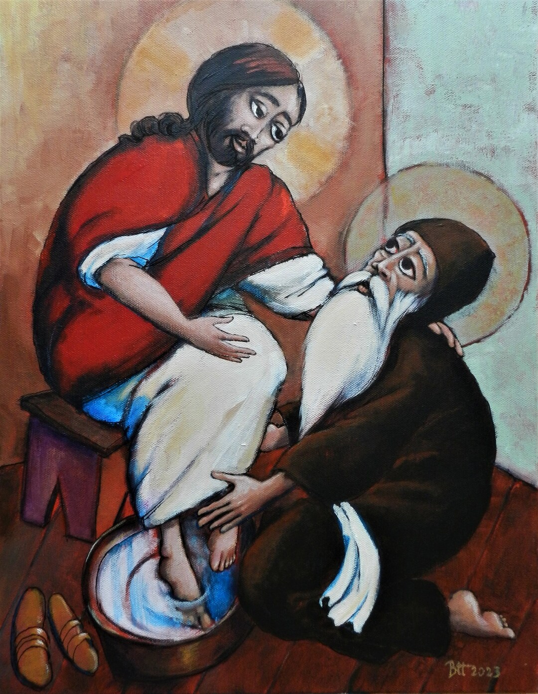 Anba Bishoy st Bishoy Washing Jesus' Feet - Etsy