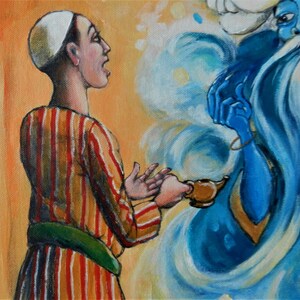 Aladdin and the Genie of the Lamp - Etsy