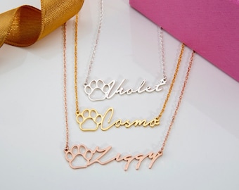 Dog Name Necklace - Etsy