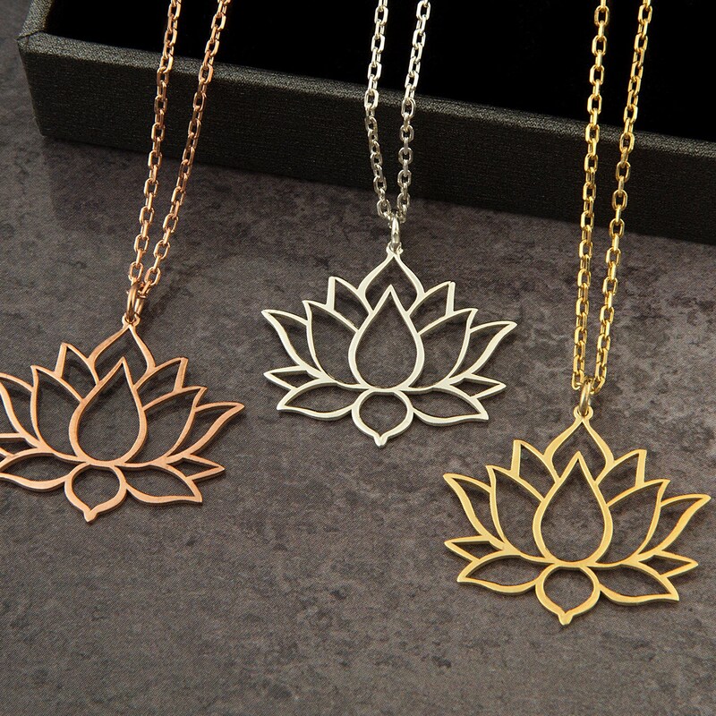 Lotus Necklace - Etsy