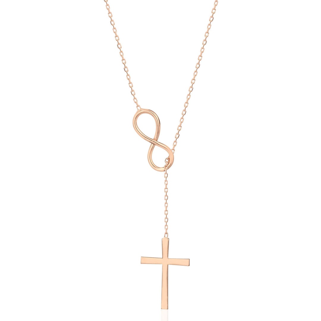 Sterling Silver Eternity Cross Necklaces Infinity Crucifix - Etsy