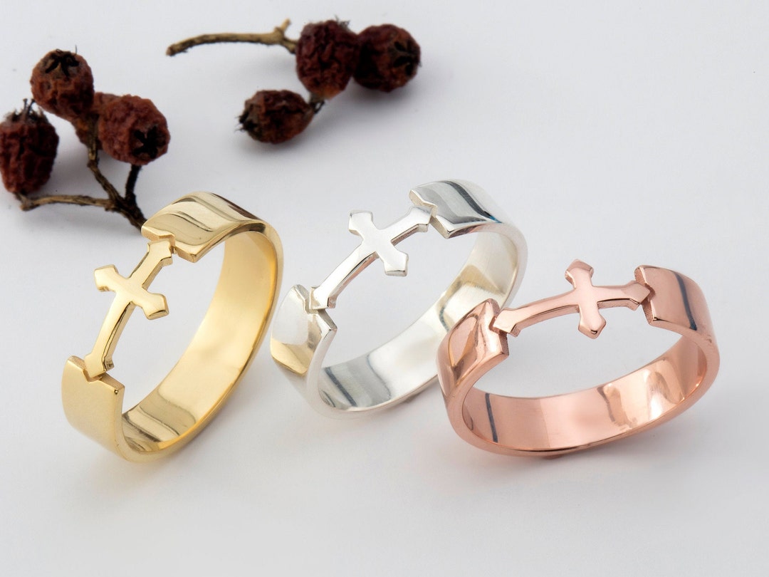 14K Gold Cross Rings for Women, Gifts for Mother, Gifts for Grandmother ...