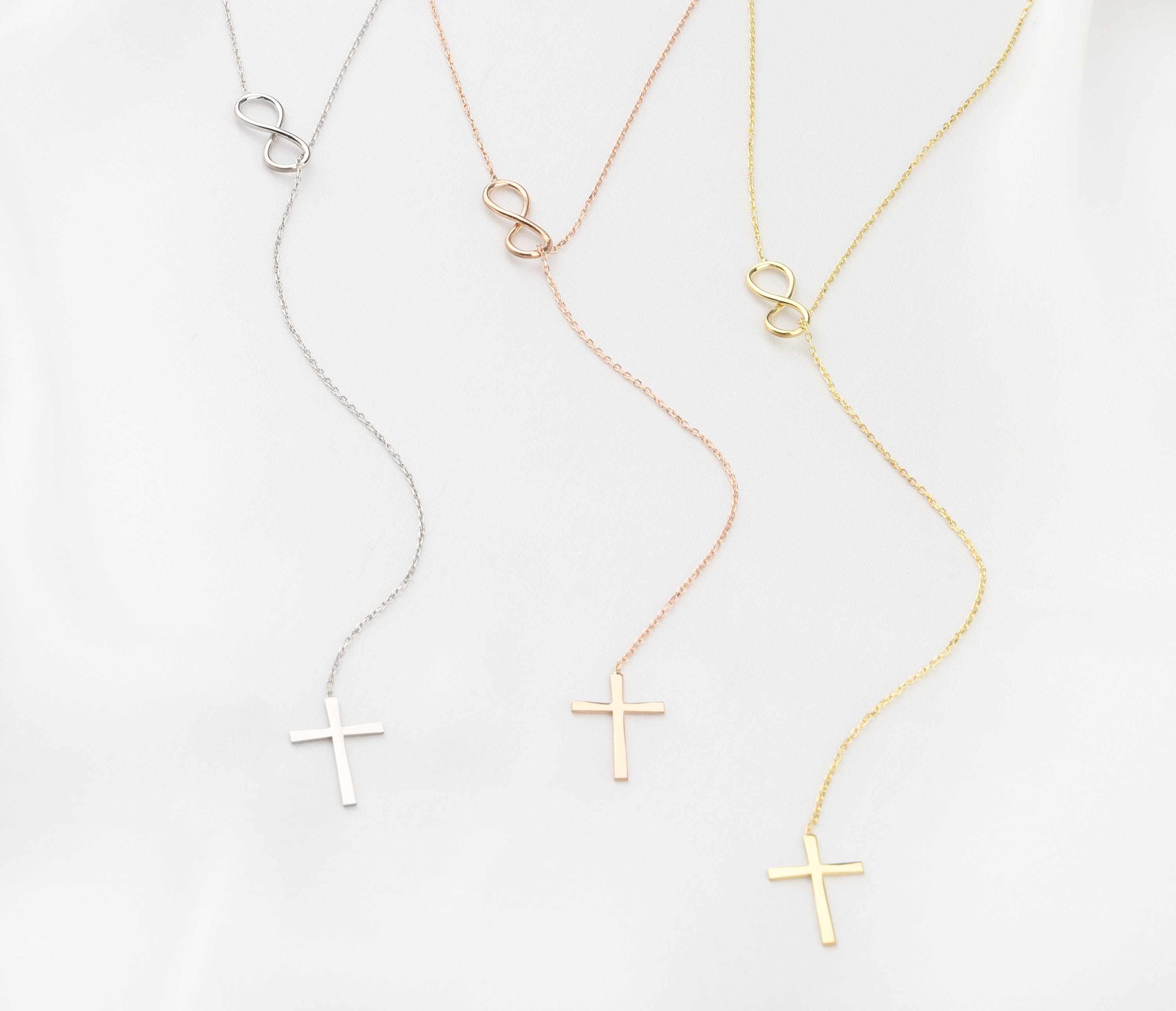 Sterling Silver Eternity Cross Necklaces Infinity Crucifix | Etsy