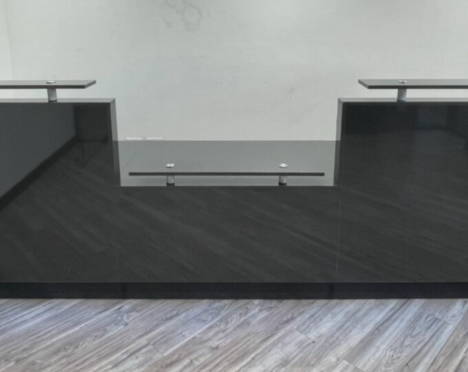 Reception Desk Straight High Gloss Mdf Shelf Large Office Desk - Etsy UK