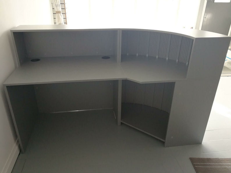 Grey Metallic Curved Office Desk/corner Unit - Etsy UK